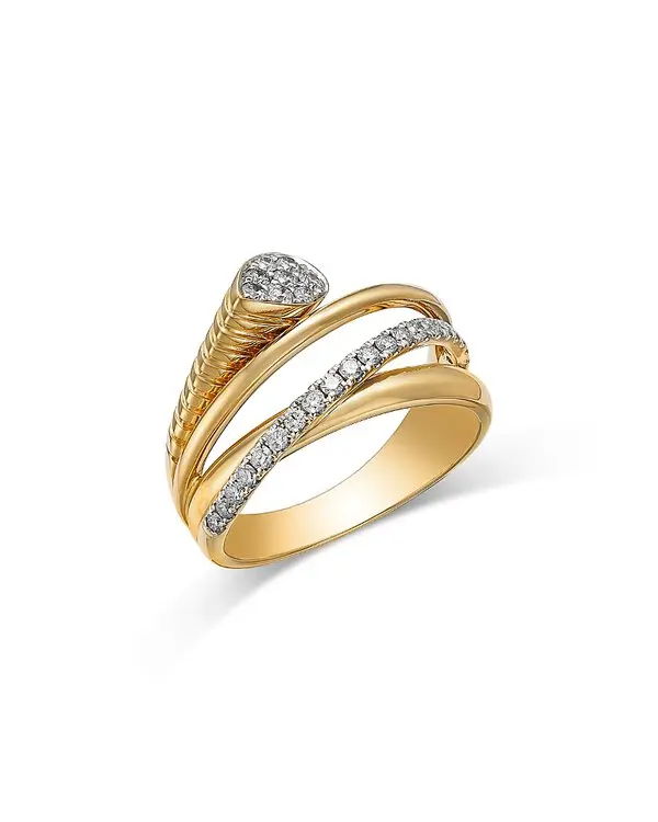 Bloomingdale'S 14k Yellow Diamond Criss Cross Ring - Gold