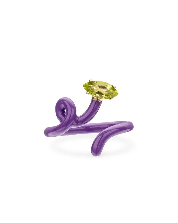 Bea Bongiasca Baby Vine Tendril Ring - Purple/green