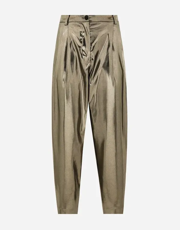 Dolce & Gabbana Foiled Stretch Satin Trousers
