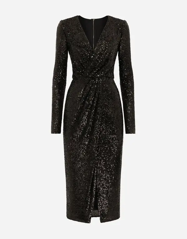 Dolce & Gabbana Micro-sequined Calf-length Dress