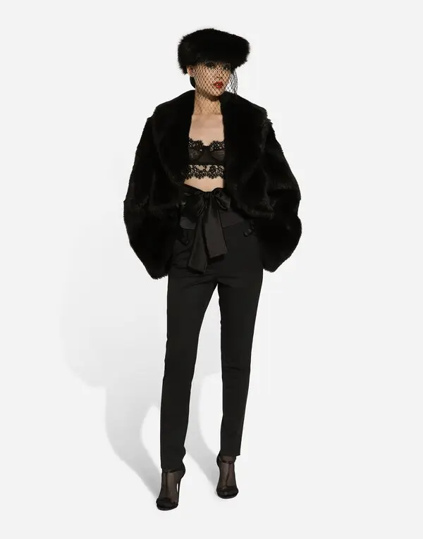 Dolce & Gabbana Short Lambskin Jacket With Belt