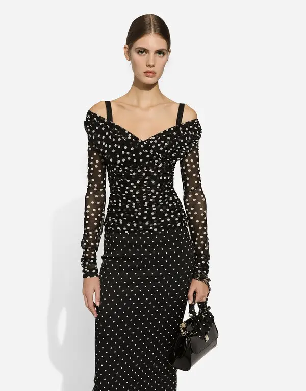 Dolce & Gabbana Polka-dot Tulle Top - Print