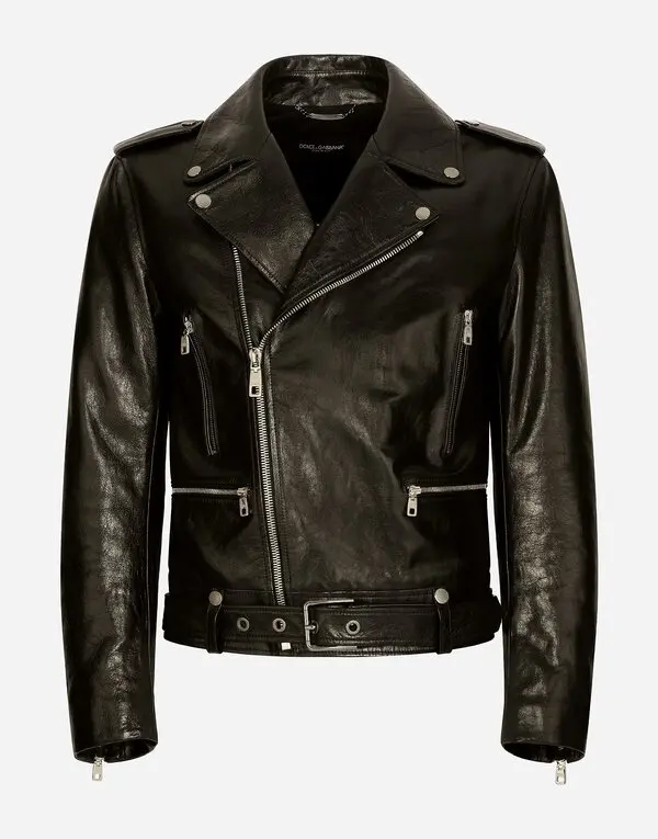 Dolce & Gabbana Belted Leather Biker Jacket
