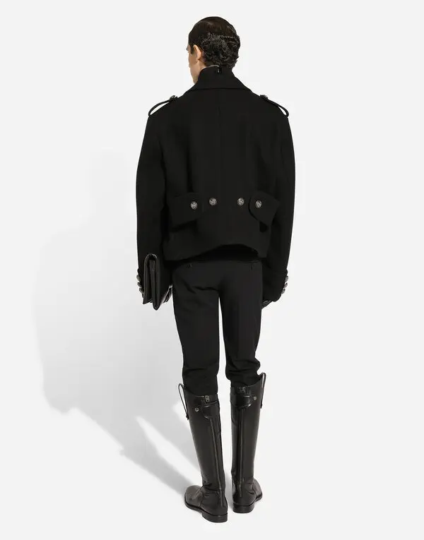 Dolce & Gabbana Short Military-style Wool Coat - Black