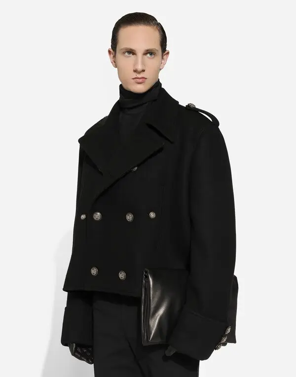 Dolce & Gabbana Short Military-style Wool Coat - Black