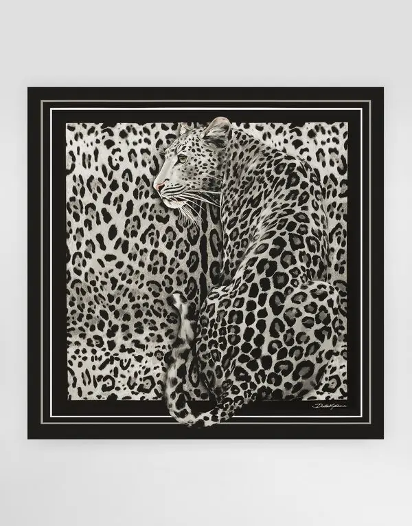 Dolce & Gabbana Leopard- Silk Twill Foulard - Print