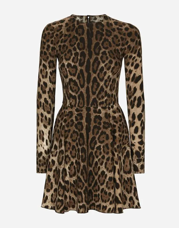 Dolce & Gabbana Leopard-print Cady Mini Dress - Animal Print