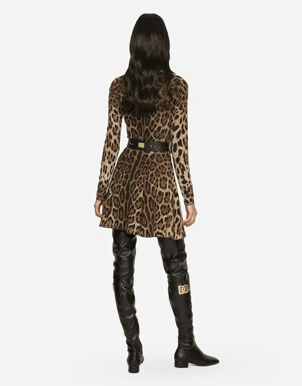 Dolce & Gabbana Leopard-print Cady Mini Dress - Animal Print
