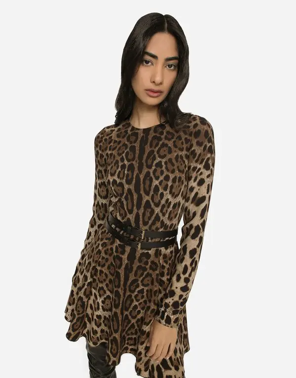 Dolce & Gabbana Leopard-print Cady Mini Dress - Animal Print