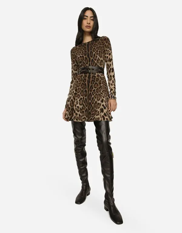 Dolce & Gabbana Leopard-print Cady Mini Dress - Animal Print