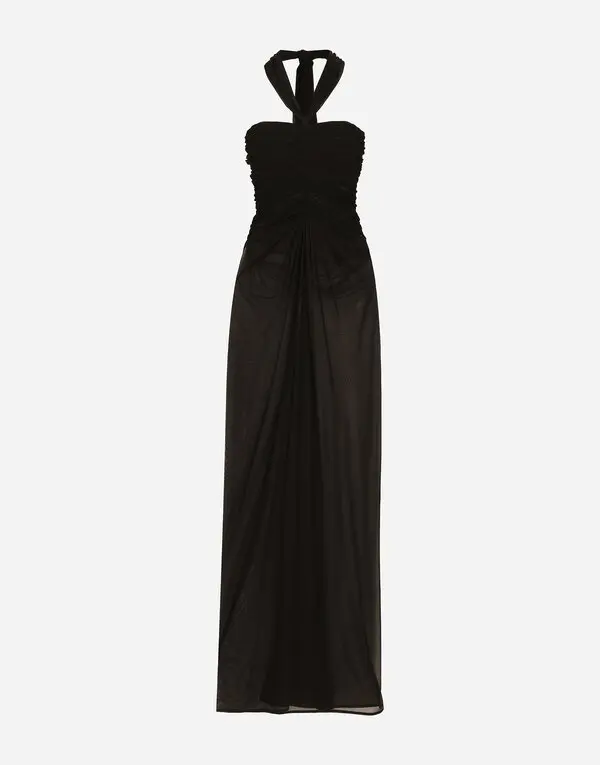 Dolce & Gabbana Long Organzine Dress - Black