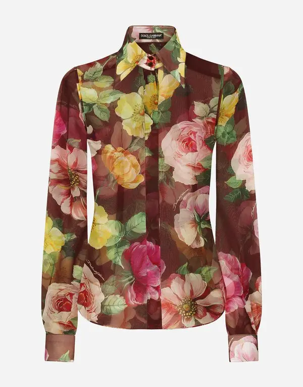 Dolce & Gabbana Silk Chiffon Camicia - Print