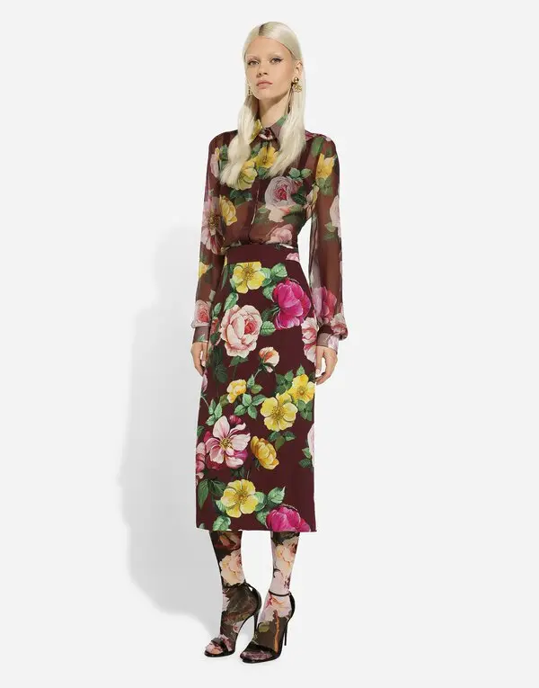 Dolce & Gabbana Silk Chiffon Camicia - Print