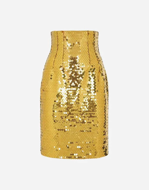 Dolce & Gabbana High-waisted Sequined Midi Skirt