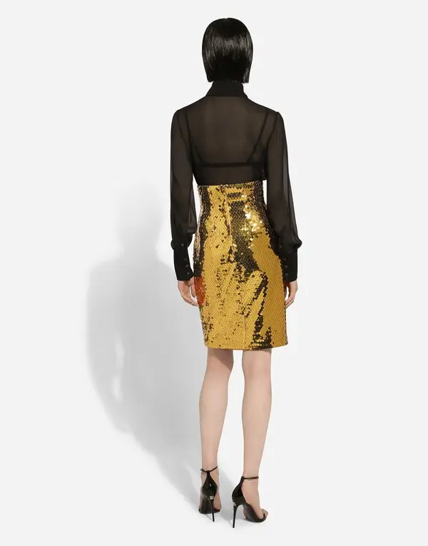 Dolce & Gabbana High-waisted Sequined Midi Skirt