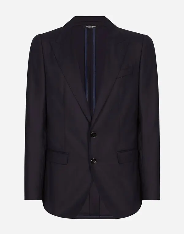 Dolce & Gabbana Single-breasted Flannel Taormina-fit Jacket - Blue