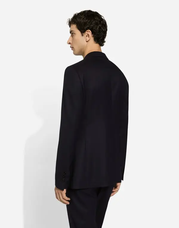 Dolce & Gabbana Single-breasted Flannel Taormina-fit Jacket - Blue