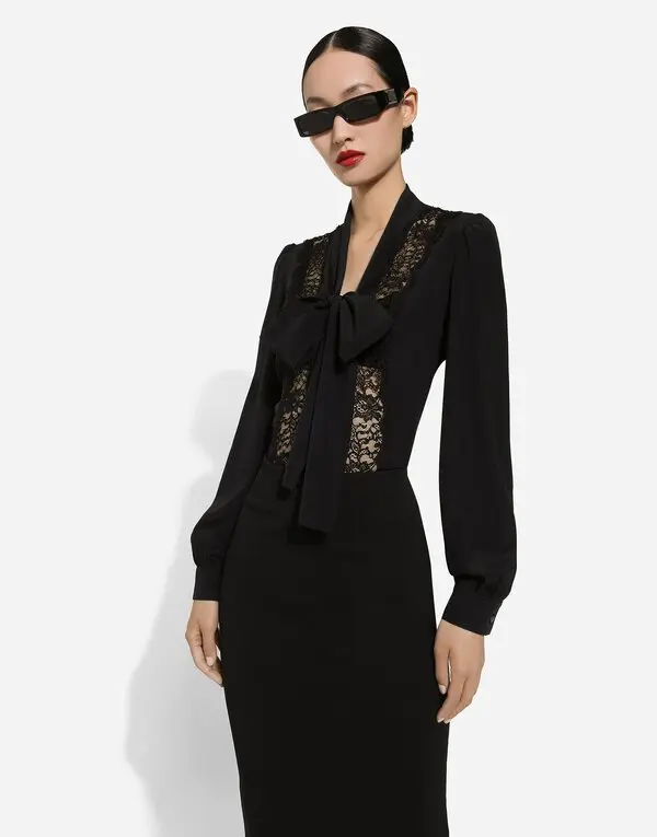 Dolce & Gabbana Silk Shirt With Lace Inlay