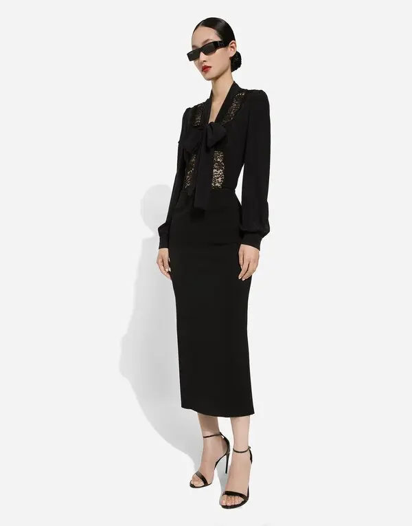Dolce & Gabbana Silk Shirt With Lace Inlay