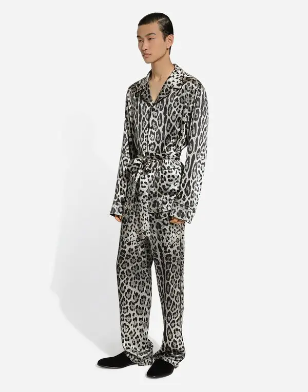 Dolce & Gabbana Leopard- Satin Robe