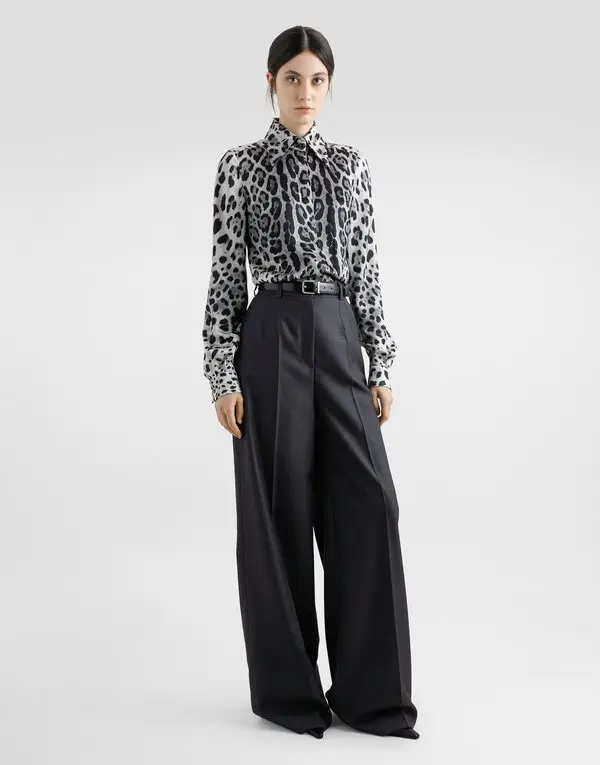 Dolce & Gabbana Leopard- Silk Satin Shirt - Print
