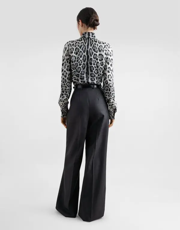 Dolce & Gabbana Leopard- Silk Satin Shirt - Print