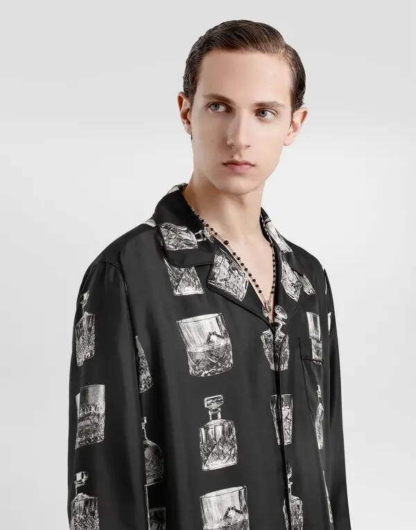Dolce & Gabbana Silk Shirt With Liquor - Print
