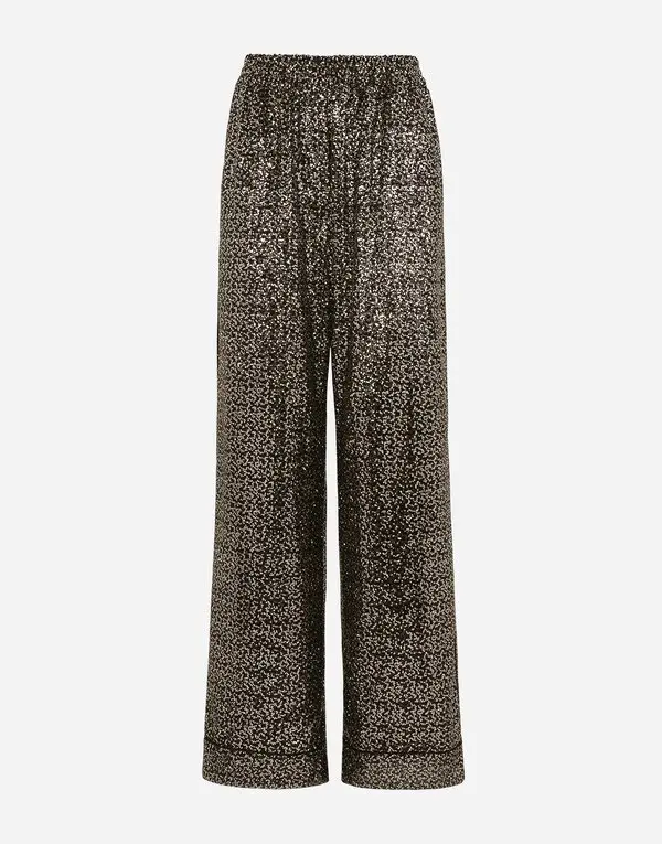 Dolce & Gabbana Sequined Pajama Pants - Silver