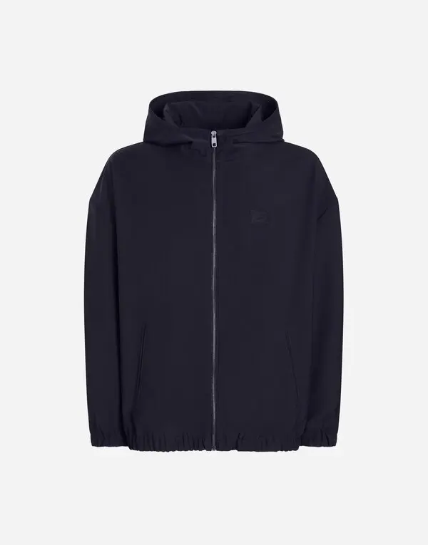 Dolce & Gabbana Hooded Woolen Jacket With Logo Tag