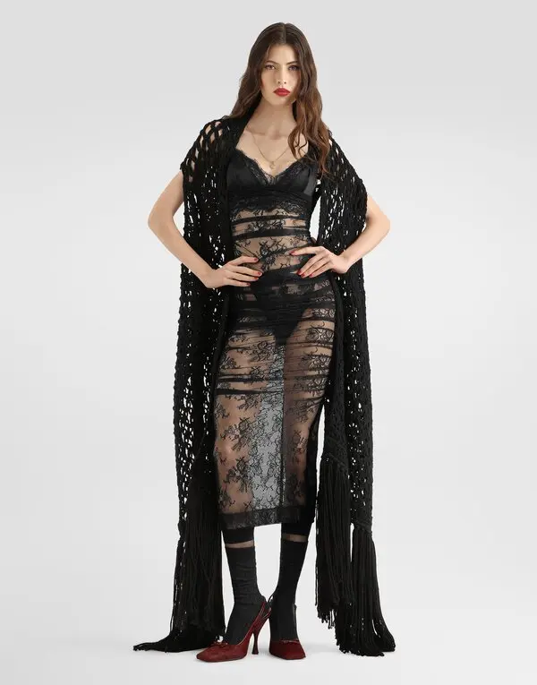 Dolce & Gabbana Calf-length Stretch Chantilly Lace Slip Dress