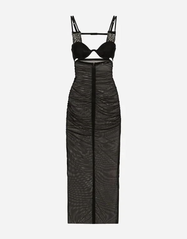 Dolce & Gabbana Stretch Tulle Midi Dress