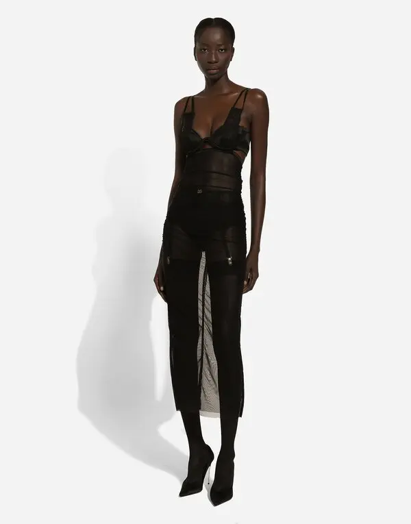 Dolce & Gabbana Stretch Tulle Midi Dress