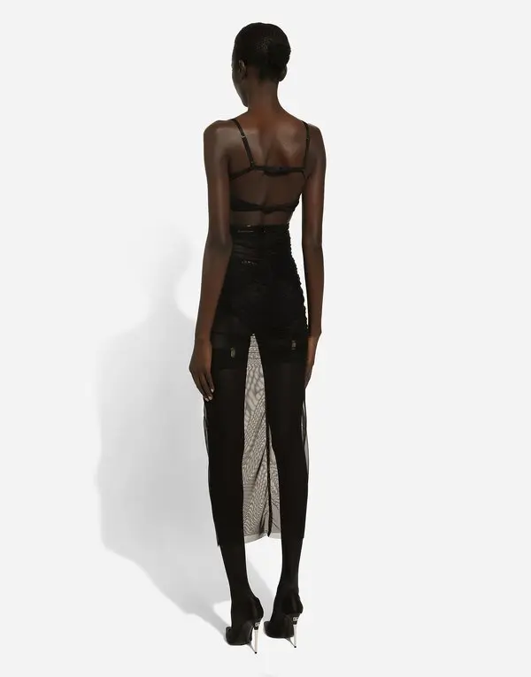 Dolce & Gabbana Stretch Tulle Midi Dress