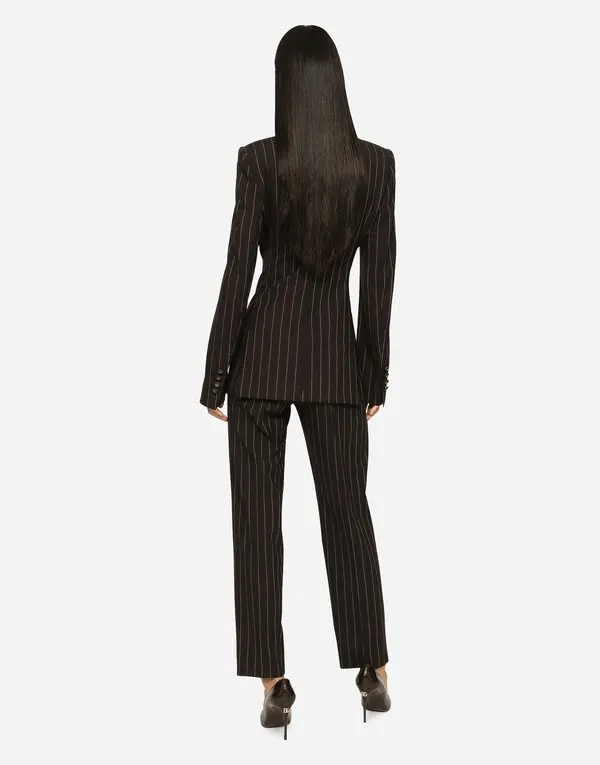 Dolce & Gabbana High-waisted Pinstripe Wool Pants - Multicolor