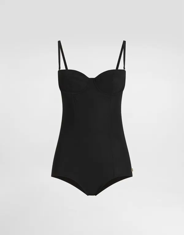 Dolce & Gabbana Solid-color Balconette One-piece Swimsuit - Black