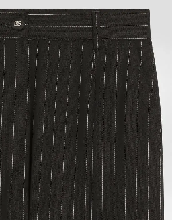 Dolce & Gabbana High-waisted Pinstripe Twill Pants - Multicolor