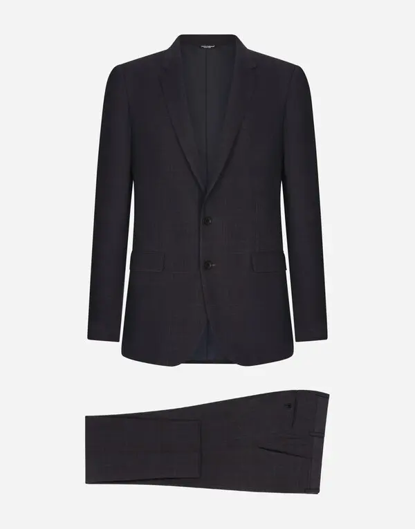 Dolce & Gabbana Single-breasted Glen Plaid Martini-fit Suit - Blue