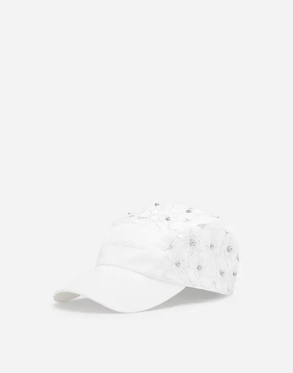Dolce & Gabbana Drill Baseball Cap With Rhinestone Embellishment - White