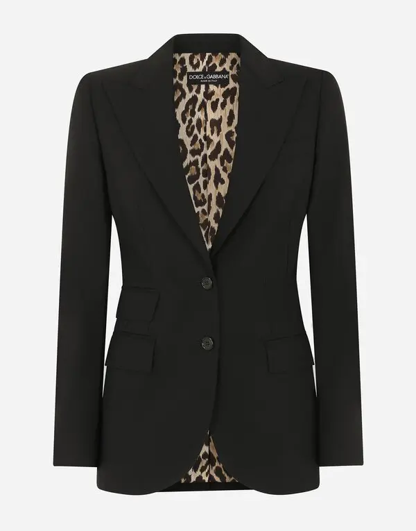 Dolce & Gabbana Single-breasted Woolen Turlington Blazer - Black