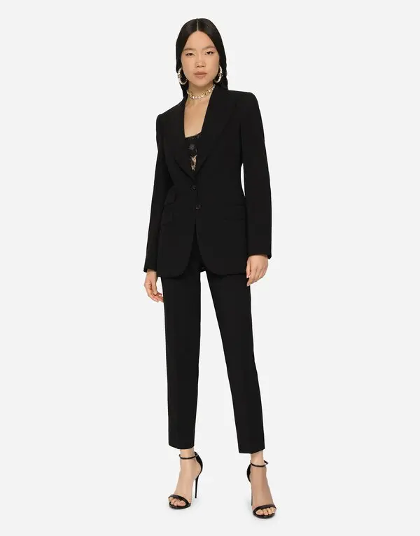 Dolce & Gabbana Single-breasted Woolen Turlington Blazer - Black