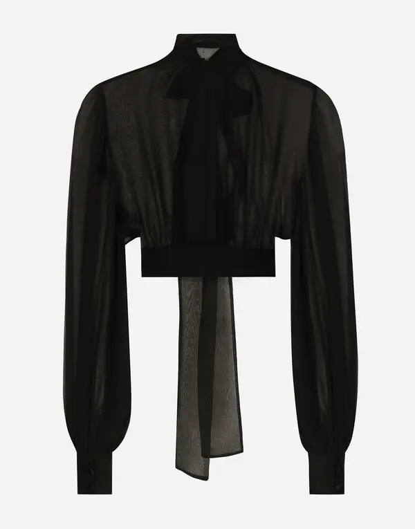 Dolce & Gabbana Silk Chiffon Pussy-bow Blouse