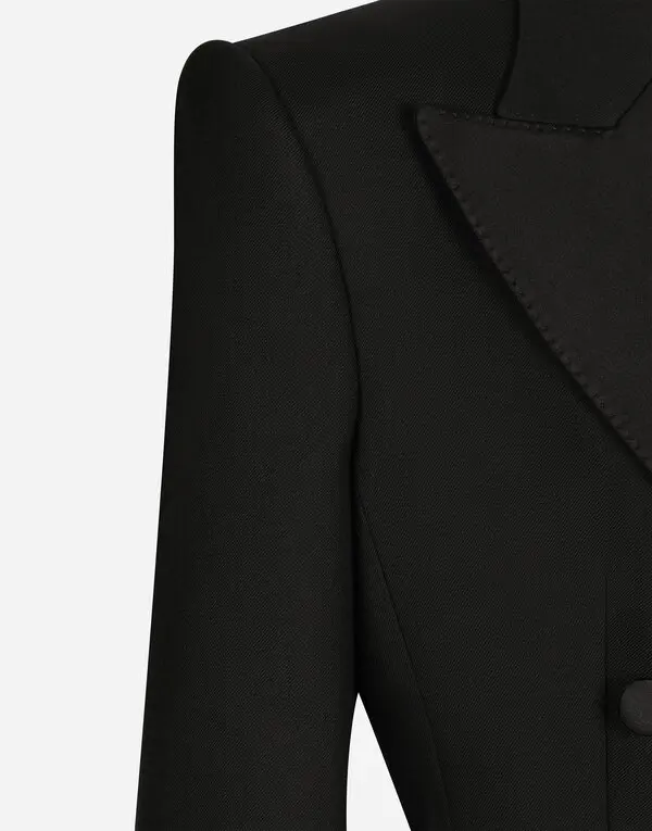 Dolce & Gabbana Double-breasted Wool Gabardine Tuxedo Coat With Padded Hips