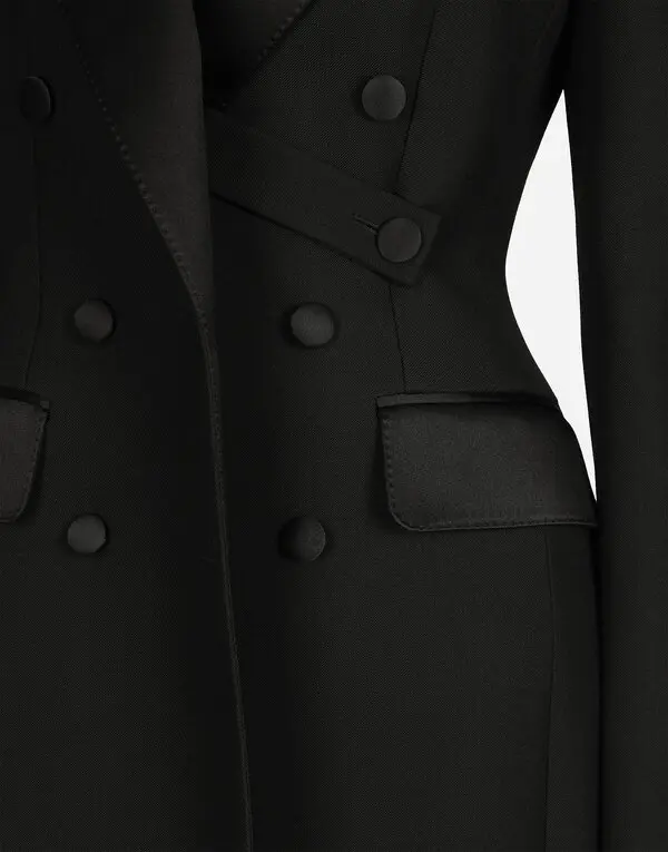 Dolce & Gabbana Double-breasted Wool Gabardine Tuxedo Coat With Padded Hips