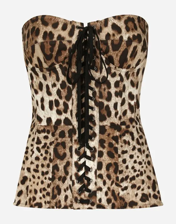 Dolce & Gabbana Leopard-print Drill Shaper Corset - Animal Print