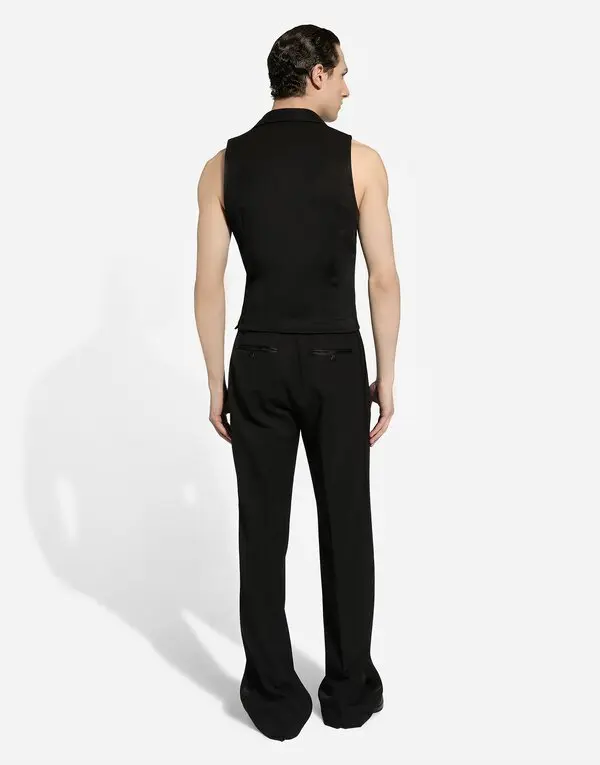 Dolce & Gabbana Single-breasted Gabardine Vest - Black