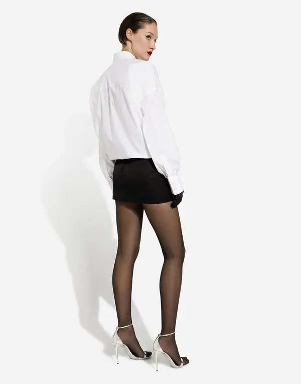 Dolce & Gabbana Ottoman Mini Skirt With Floral Appliqu