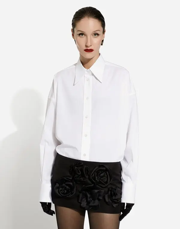 Dolce & Gabbana Ottoman Mini Skirt With Floral Appliqu