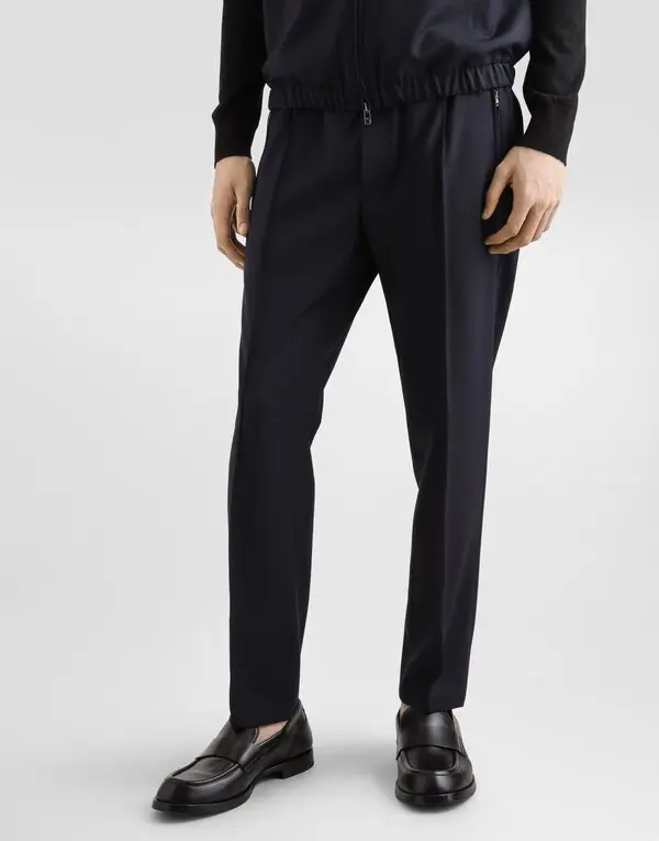 Dolce & Gabbana Wool Jogging Pants - Blue