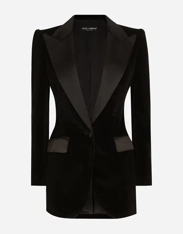 Dolce & Gabbana Single-breasted Velvet Tuxedo Jacket - Black