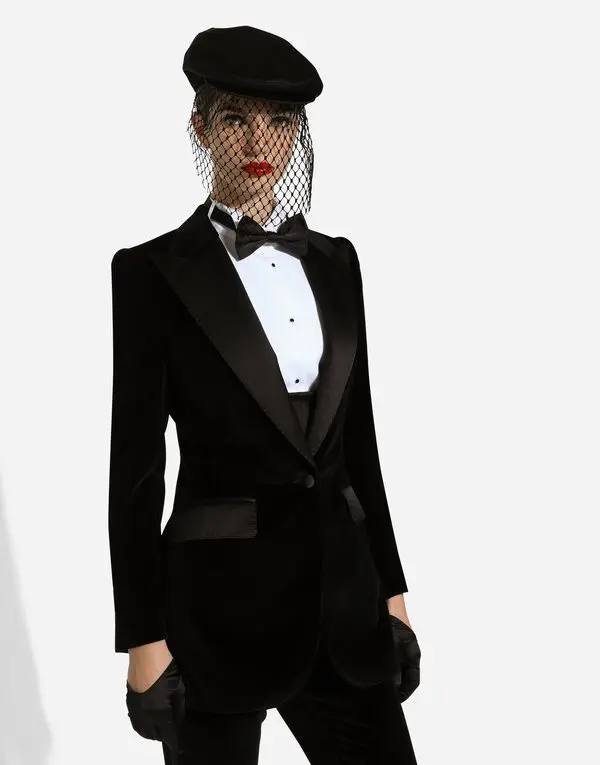 Dolce & Gabbana Single-breasted Velvet Tuxedo Jacket - Black